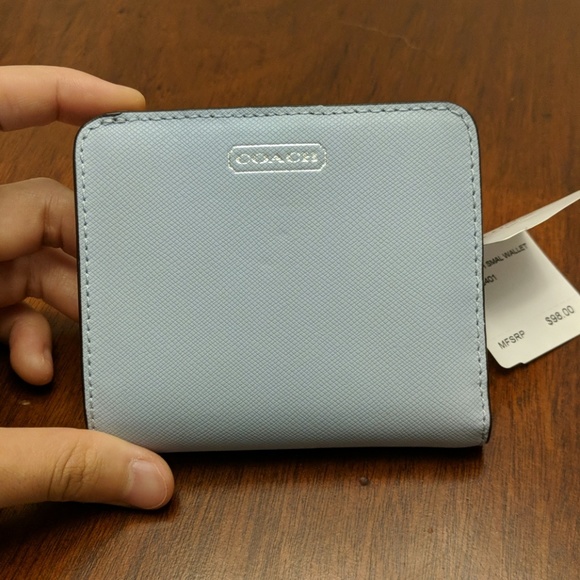 Coach | Bags | Coach Sky Blue Small Wallet | Poshmark